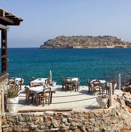 Plaka Crete Greece a seaside hamlet in the east near Spinalonga